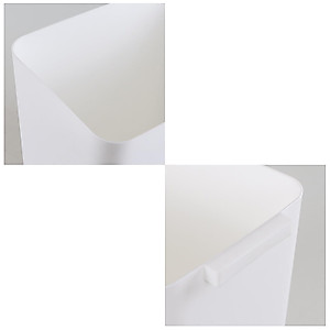 Zerdyne 3 Pack Plastic Rectangular Wastebasket for Kitchen, Bathroom, 4.5 Gallon Small Office Trash Can, White