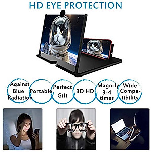 Phone Screen Magnifier, Ultra-Clear Mobile Phone Screen Amplifier with Folding Stand Holder,Pull-Out HD Screen Magnifier Newest Version, Suitable for All Smart Phones (12 INCH)
