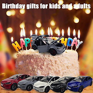 1:24 Scale Model X Alloy Car Model Diecast Toy Vehicles for Kids, car Model X Gull Wing Door，Pull Back Alloy Car with Lights and Music,Gifts for Boys and Girls (White)