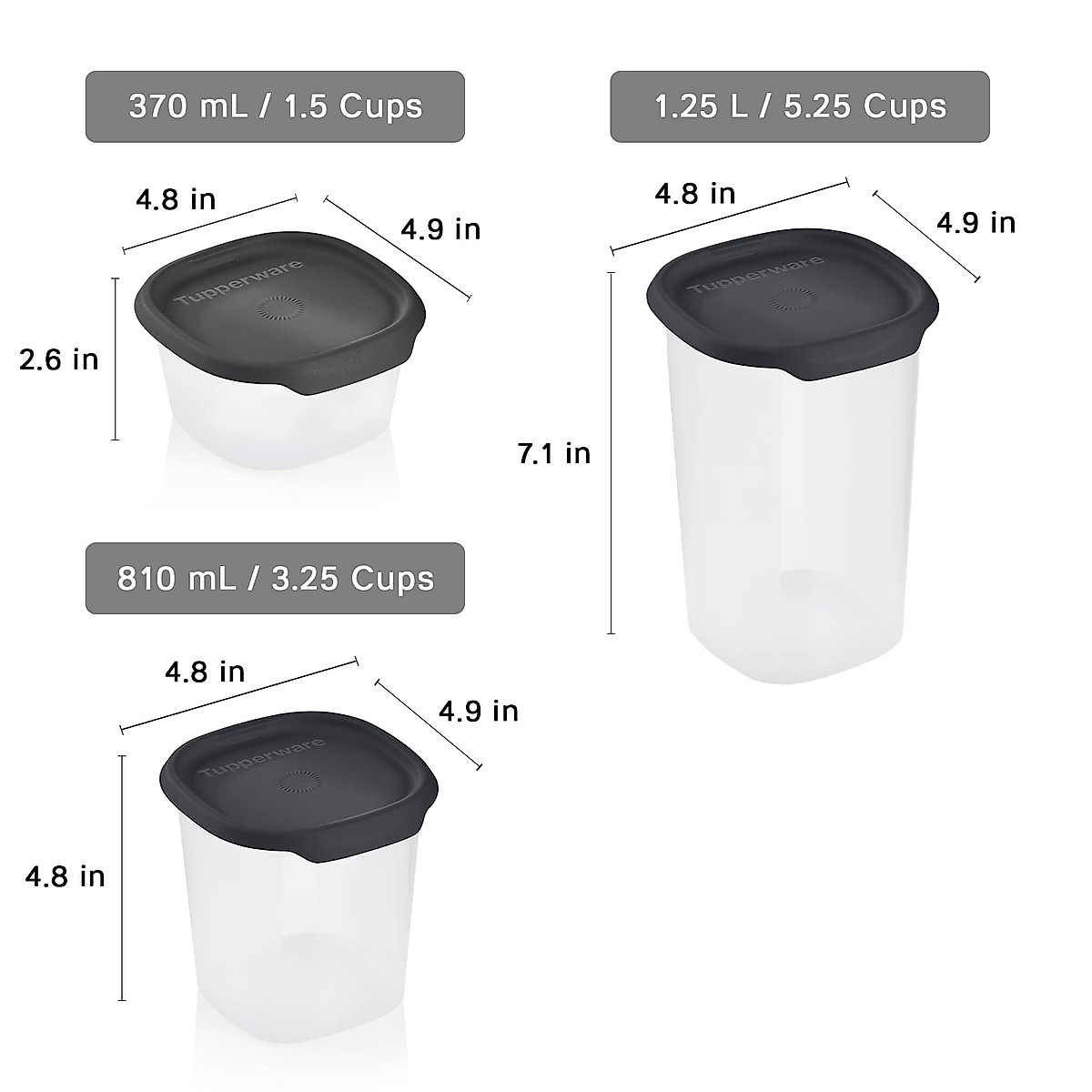 Tupperware One Touch Fresh Seal & Store 9-Container Food Storage Set - Dishwasher Safe & BPA Free - (9 Containers + 9 Lids)