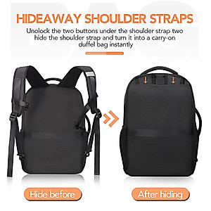 Conworld Travel Backpack 2 in 1, 40L Flight Approved Carry On Backpack for Men Women, Combination Carry on Backpack Lightweight Business Weekender Overnight Large Backpack