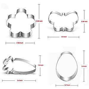 Easter Cookie Cutter Set - 7 piece - Egg, Carrot, Bunny, Flower, Chick, Bunny Face and Butterfly