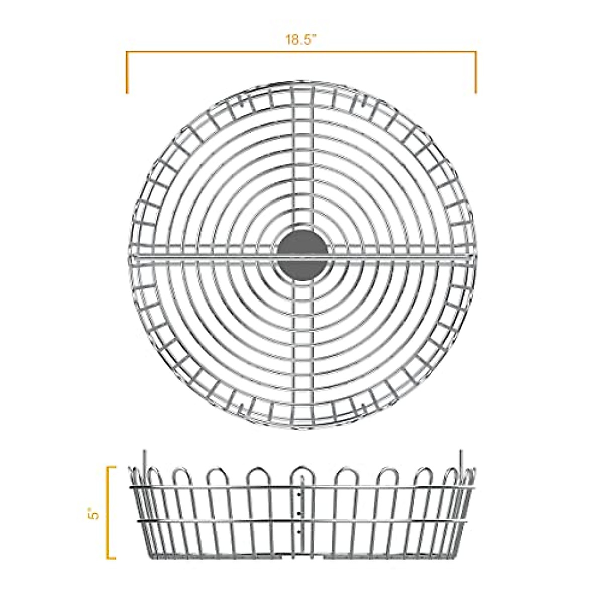 Stainless Steel Charcoal Ash Basket for XL Big Green Egg Kamado Grill, Charcoal Holder with Handles, Grilling Accessory