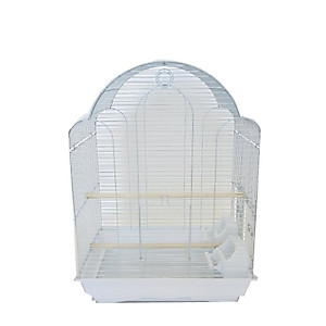 YML 3/8-Inch Bar Spacing Shell Top Bird Cage, White