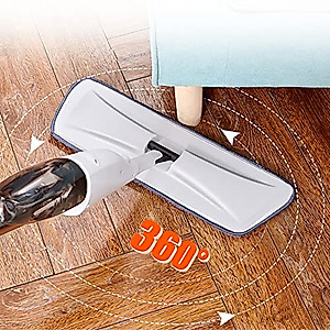 FAMKIT Microfiber Spray Mop for Floor Cleaning, Dry Long Handle Floor Mop with 0. 4L Refillable Bottle Washable Pads Scraper for Home Hardwood Laminate Ceramic Tile