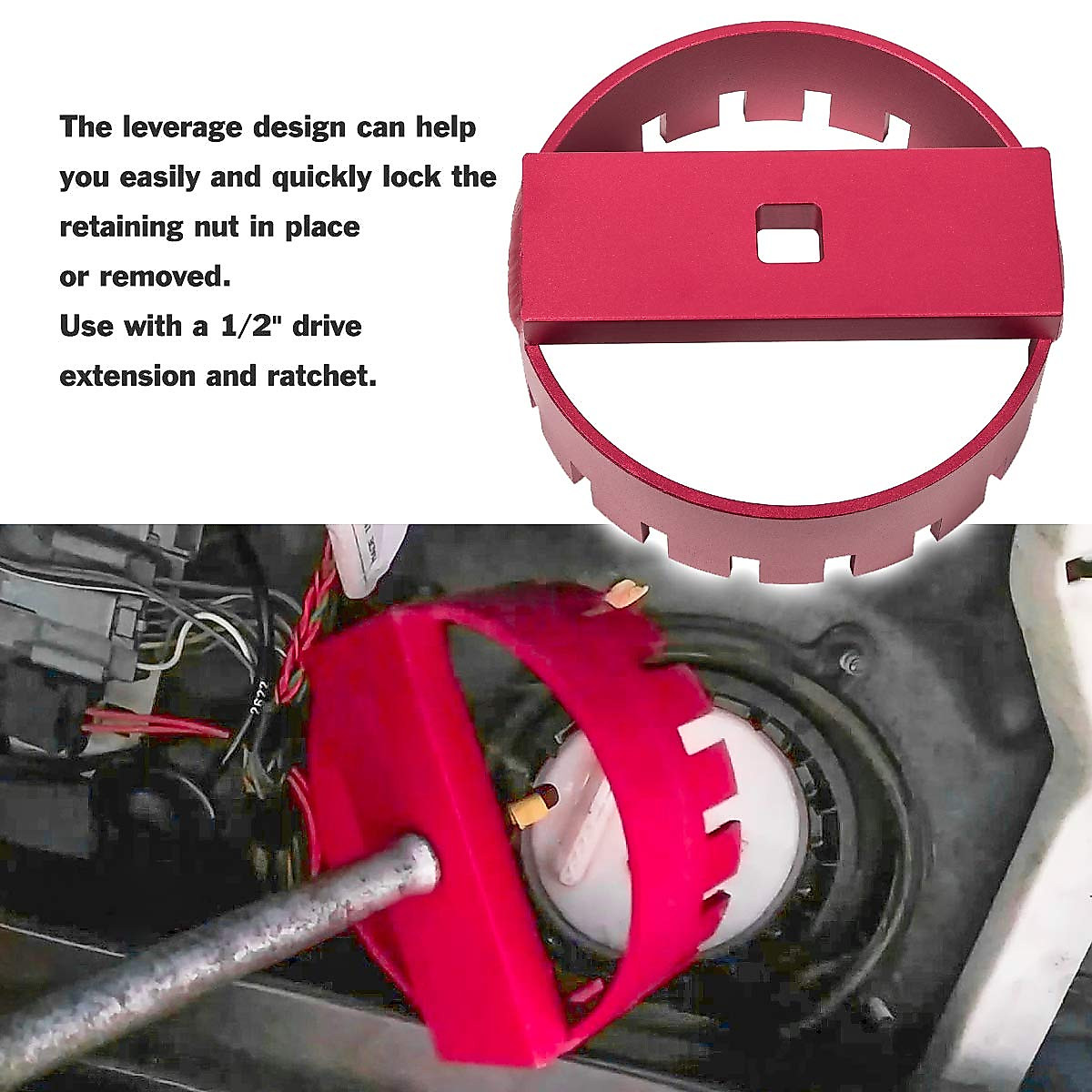 PIILOO 69800 Fuel Pump Socket Fuel Tank Lock Ring Removal Tool Compatible with Volvo S60 2001-2009, S80 1999-2006, V70 2001-2007, XC70 2003-2007 and XC90 2003-2014
