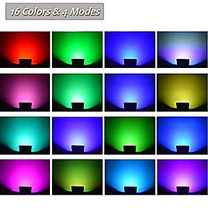 GLW 30W RGB LED Flood Light Remote Control Outdoor Landscape Lighting IP65 Waterproof 16 Colors Changing 4 Mode Security Light for Garden,Lawn,Yard (2 Pack)