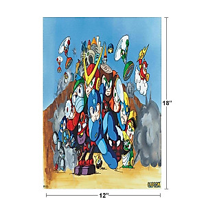 Poster Foundry Mega Man 2 Bosses Video Game Video Gamer Classic Retro Vintage 90s Gaming MegaMan Capcom Legacy Collection Megaman 11 Mega Man X Dr Wily Thick Paper Print Wall Art 8x12