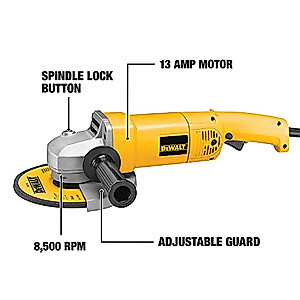 DEWALT Angle Grinder Tool, 7-Inch, 13-Amp (DW840), Yellow