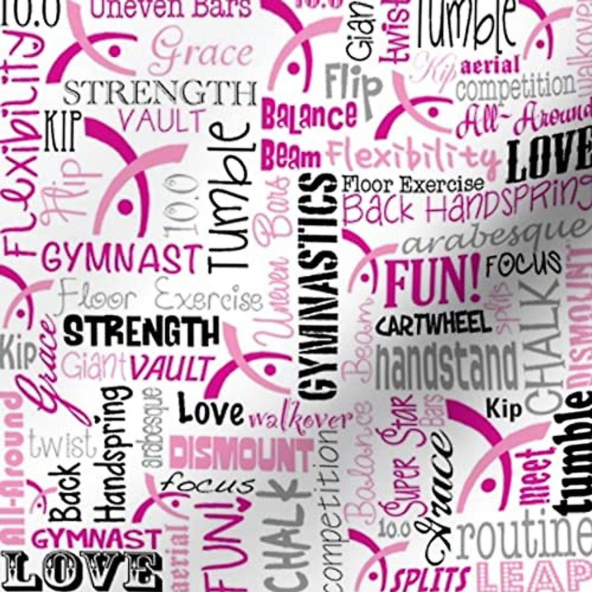 Spoonflower Fabric - Gymnastics Pink Gymnast Printed on Petal Signature Cotton Fabric Fat Quarter - Sewing Quilting Apparel Crafts Decor