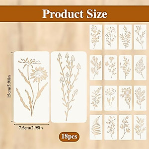 Stencils for Painting on Wood, Reusable Flower Stencils Painting Crafts Templates Drawing Stencil for Painting on Wood, Wall, Furniture(18)