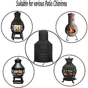 SIRUITON Outdoor Patio Chiminea Cover - Durable, Weather-Proof Chiminea Fire Pit Cover,Chiminea Defender (Black)