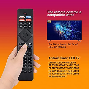 New RF402A-V14 IR Replacement Remote Control for Philips Android TV 43PFL5604/F7 43PFL5704/F7 50PFL5604/F7 50PFL5704/F7 55PFL5604/F7 55PFL5704/F7 65PFL5604/F7 65PFL5704/F7 75PFL5704/F7(No Voice)
