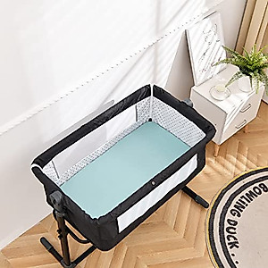 MEILA Bassinet Sheets Compatible with Mika Micky Bedside Sleeper, Mini Crib Sheets for Boy Girl, 100% Jersey Cotton Bassinet Matress Sheet, Ultra Soft, Pack of 2（33"×20"）