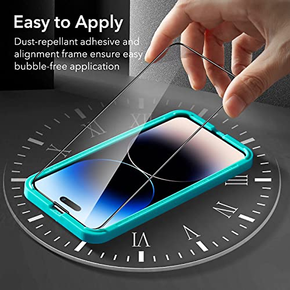 ESR Tempered Glass Screen Protector for iPhone 14 Pro (Armorite), Easy Installation Frame, Military-Grade Protection, Ultra Tough, Scratch Resistant, 2 Pack