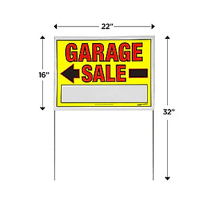 Sunburst Systems 3030 Garage Sale Sign Kit Includes: 3) Large Signs, 3) 11 x 14 Signs, 1,200 Yellow, Pink & Green Price Stickers, and 20 Large Pricing Cards