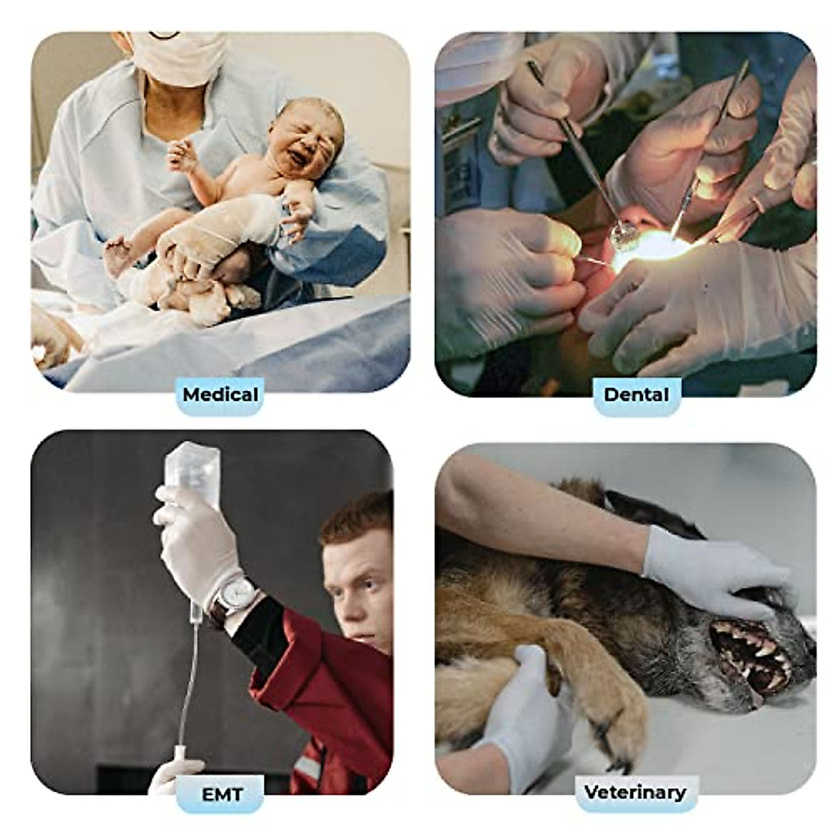 Safe Health Clear Vinyl Exam Gloves,S M L XL,100-Count 3 Mil Medical-Disposable Powder-Free Latex-Free Nursing-Office-Law Enforcement,Clear Large (L) Box of 100,FIY1043G