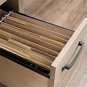 Pemberly Row Engineered Wood and Metal Computer Desk in Lintel Oak