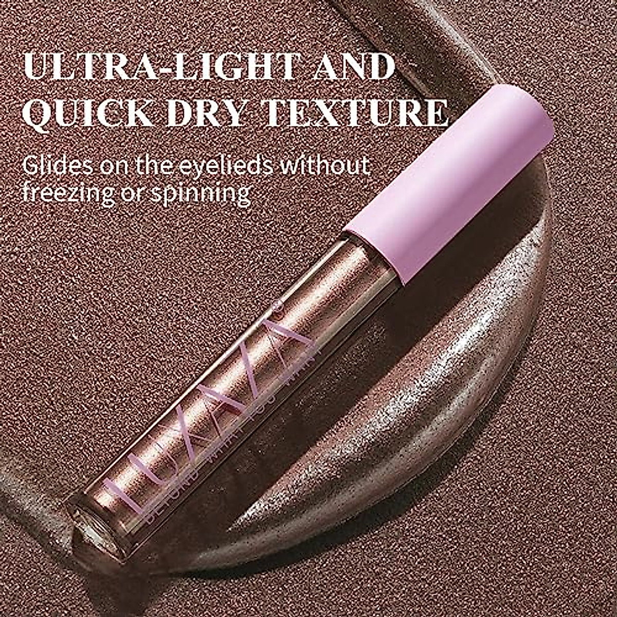 LUXAZA Neutral Brown Liquid Eyeshadow Set, 5Pcs - Long Lasting, Highly Pigmented, Quick-Drying Sparkling Eye Shadow Makeup, Multi-Use, Travel Friendly