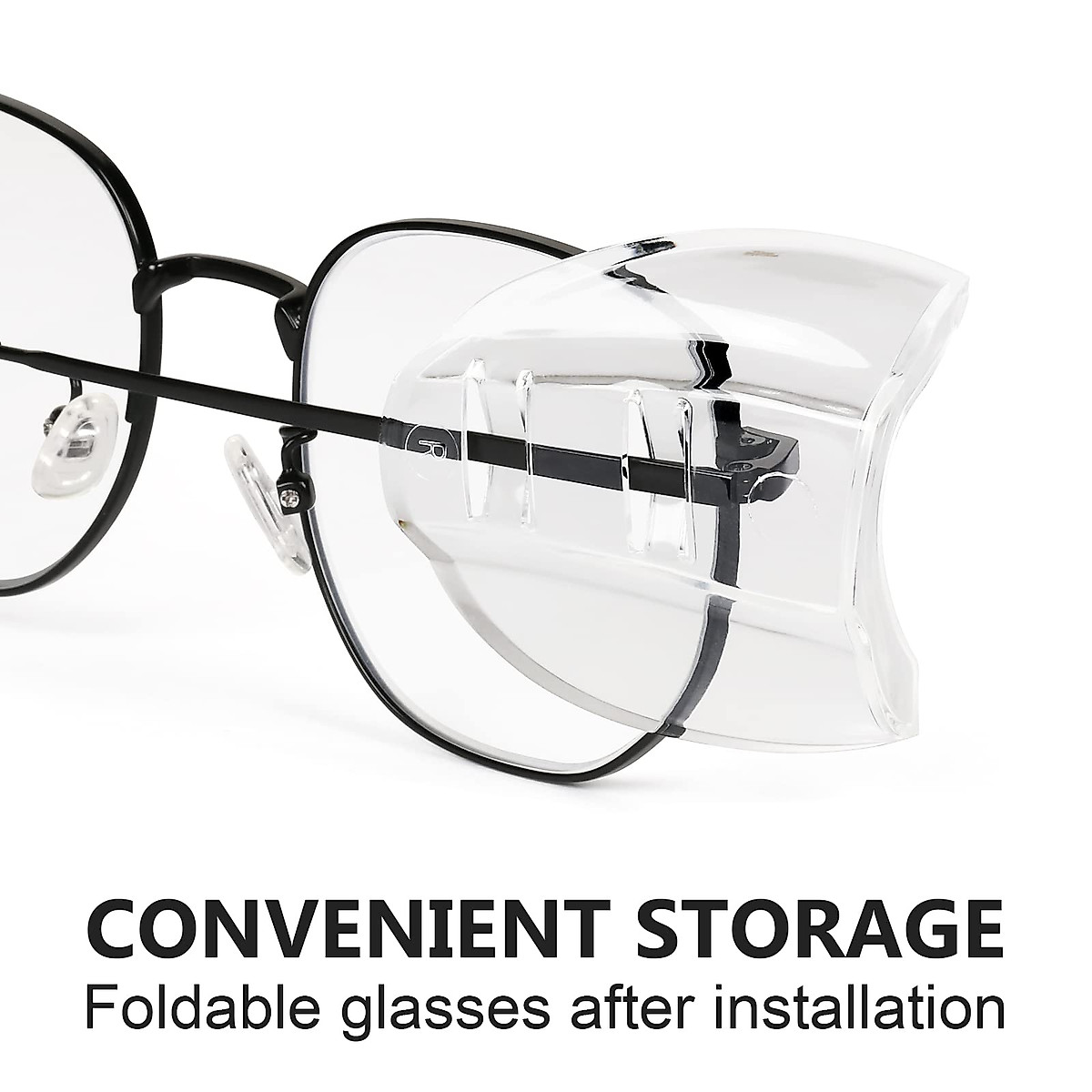 YunTuo 16 Pairs Eye Glasses Side Shields for Prescription Glasses, Slip on Clear Side Shield- Fits Small to Large Eyeglasses