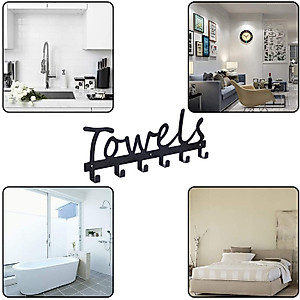 Eywlwaar Metal Towel Racks Towel Holder Sandblasted Wall Mount Rustproof and Waterproof for Kitchen Storage Organizer Rack, Bathroom Towels, Robes, Clothing (Style-Towels-3)