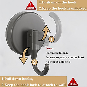 Vanloory Suction Cup Hook for Shower, Heavy Duty Shower Hook Removable Suction Cup Hanger for Wall/Window/Glass/Mirror/Tile, Hang up to 18LB Waterproof Robe and Towel Hook for Bathroom (Grey, 3 Pack)