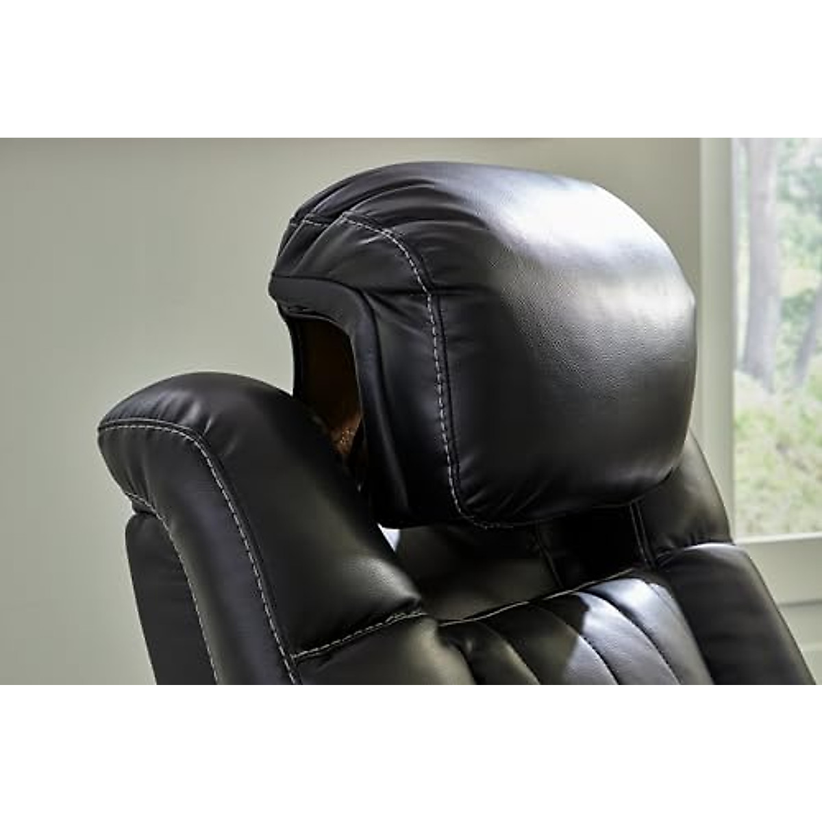 Signature Design by Ashley Caveman Den Power Reclining Loveseat with Console Love Seats, 75" W x 42" D x 42" H, Black