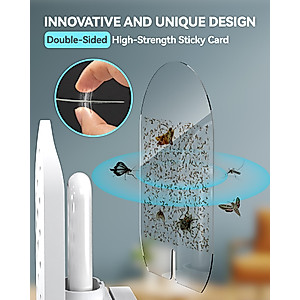 Double-Sided Glue Card Fly Trap Indoor with Plug-in UV Light, Noiseless Fruit Fly Traps for Indoors, Gnat Traps for House Indoor Pest Control, Sticky Mosquito Trap Flying Insect Trap Killer Catcher