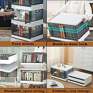 Yevheniys Storage Containers, Plastic Storage Bins with Lids and Wheels, 8.4 Gal Versatile Collapsible Stackable Storage Bins for Home, Office, Dorm Room Essential (1pack)