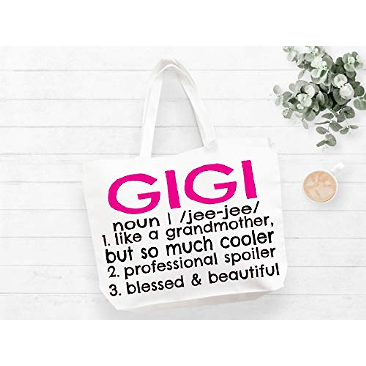 COCOVICI Gigi Definition Canvas Tote Bag Grandma Gift Idea Book Bag