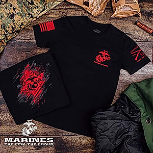 Grunt Style USMC Bound in Blood Men's T-Shirt (Black, XLarge)