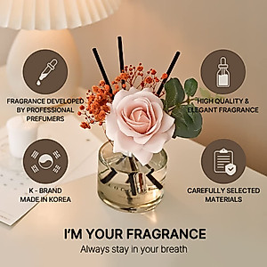 COCODOR Rose Reed Diffuser set / 6.7oz / Rose Perfume/Scent Diffuser with Sticks Home Fragrance Reed Diffuser for Bathroom Shelf Decor