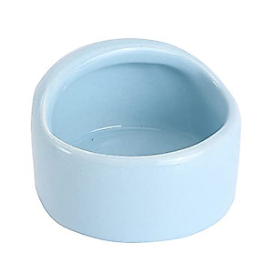 Mipcase Hamster Ceramic Bowl- Small Animal Food Bowl, No Spill Food Water Dish for Hedgehog Gerbil Chinchilla Rat Ferret ( Blue )
