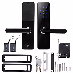4in1 Keyless Entry Smart Door Lock, Digital Smart Door Lock APP Cards Password Keypad for Amazon for Google Home Voice Control