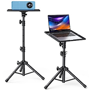 Lamicall Projector Tripod Stand, Laptop Holder - 22-36" Height Adjustable & Foldable Projector Heavy Duty Stand, Muti-Angle, Max Load 22lbs, Universal for Home, Office, Outdoor, Stage, Podium