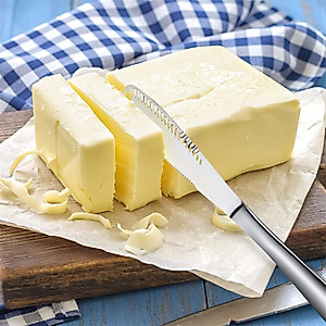 3 Pack Stainless Steel Butter Spreader Knife, 3 in 1 Kitchen Gadgets, Curler, Butter Grater, Multi-Function Butter Spreader and Grater with Serrated Edge, Shredding Vegetables Fruits