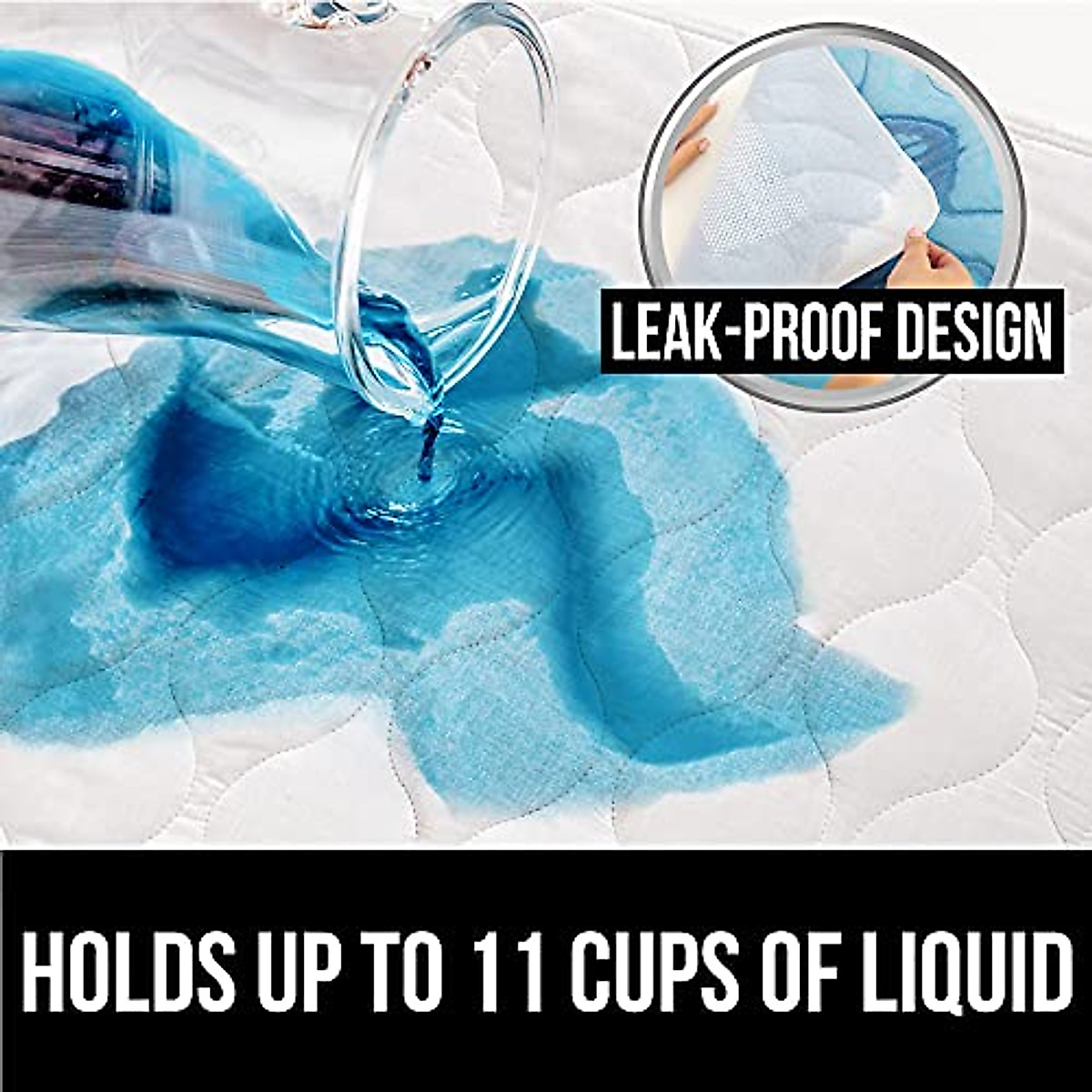 Gorilla Grip Mattress Grip Pad and Incontinence Pad, Mattress Gripper Size Twin, Incontinence Pad Size 52x44 in White, 2 Item Bundle