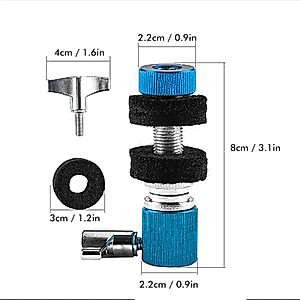 Hi‑Hat Clutch, Aluminum Alloy Quick Release Hi Hat Clutch Cymbal Holder Self-Locking Knob Instrument Playing Accessories(blue)