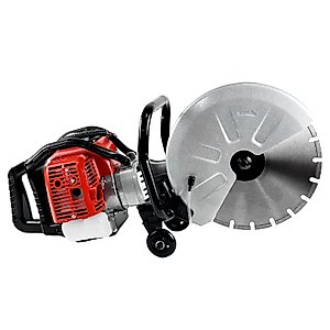 HIGOSPRO 14 Inches Concrete Saw Gas Powered 1900W Cut-Off Saw with EPA 51.7cc 4.8" Cut Depth and 2 Stroke Gasoline Grinder With Diamond Blade petrol concrete saw