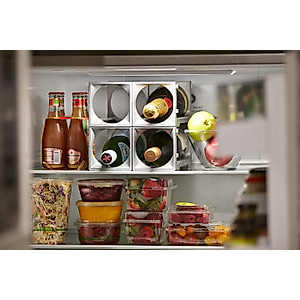 Stackable Modular Wine Rack - 30 Bottle Set (25 modules, 5 top Plates) Silver. Store up to 30 Bottles. Great for organizing and Creating Storage Space. by Stakrax