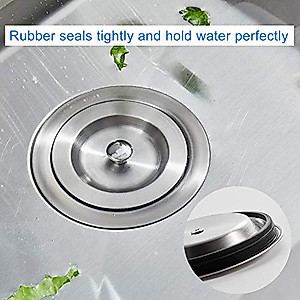 ROVOGO 3-1/2-inch Kitchen Sink Drain, Stainless Steel Removable Deep Basket Strainer, Tailpiece Included