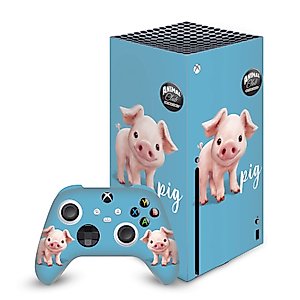 Head Case Designs Officially Licensed Animal Club International Pig Faces Vinyl Sticker Gaming Skin Decal Cover Compatible With Xbox Series X Console and Controller Bundle