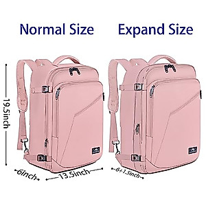 MATEIN Pink Travel Backpack for Women, Large Backpack Airline Approved, Expandable Carry on Backpacks, 35L Convertible Suitcase, Weekender Back Pack for Hiking Sport Gym, Gift for Traveler