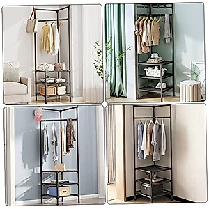 Outanaya Corner Coat Rack Drying Rack for Clothes Hangers Heavy Duty Vertical Coat Rack Handbags Clothes Rack Hanging Clothes Rack Clothes Dryer Rack Garment Rack for Display Coats Racks