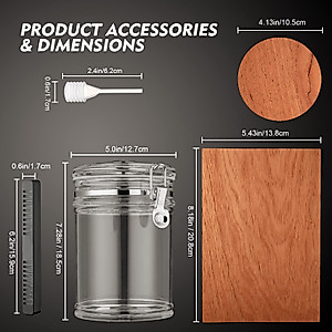 XIFEI Acrylic Humidor Jar with Humidifier and Hygrometer,humidor That can Hold About 18 Cigars (Clear)