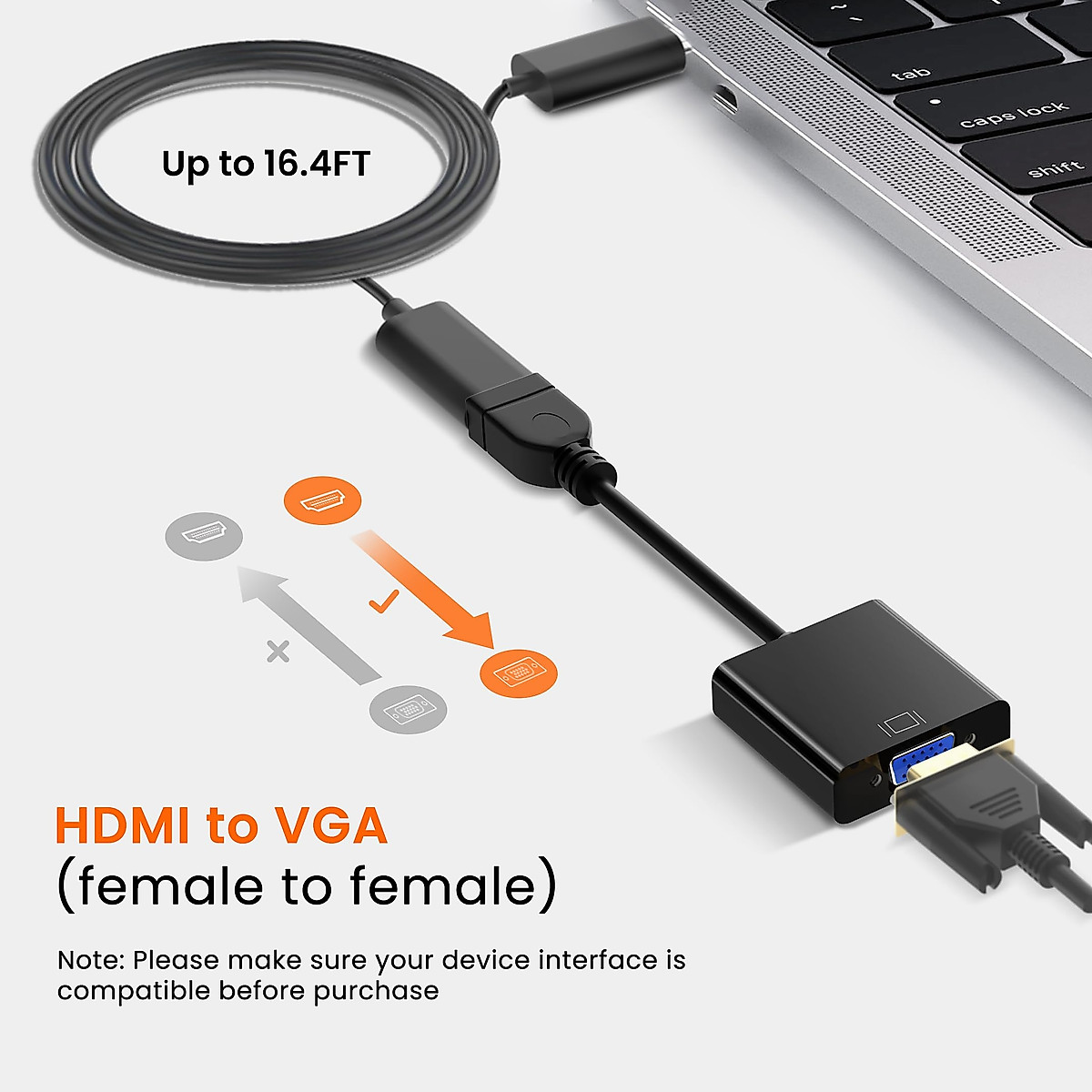 avedio Links HDMI to VGA Adapter, Active HDMI to VGA Converter (Female to Female) with Audio, Support HD 1080P@60Hz, TV Stick, Raspberry Pi, Chromebook, Roku, Xbox (3.5mm Audio Cable Included)