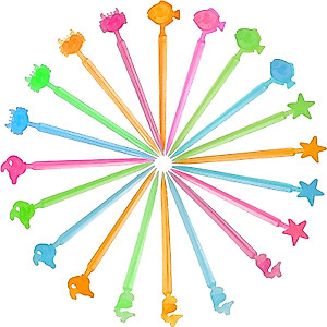 Animal Fruit Food Picks Lunch Bento Box Picks Cute Cartoon Toothpick Mini Cupcake Fork Picks for Cake Dessert Pastry Party Supply (80 Pieces)