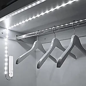 Motion Sensor Strip Light LED Counter Night Lights, Battery Operated LED Strip Light for Wardrobe, Stair, Pantry, Under Cabinet, Cupboard, Bed, Locker