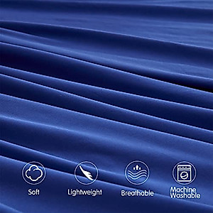 NexHome Full Size Sheet Set, Breathable & Cooling Sheets, Hotel Luxury Bed Sheet, Extra Soft, Deep Pockets 16", Easy Fit, Wrinkle Free, Comfy, Navy Blue Bed Sheets 4 Piece Set