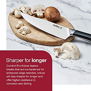 Zyliss Comfort Pro 12-Piece Cutlery Block Set - German Stainless Steel Kitchen Knife Set - Dishwasher Safe Knife Set & Acacia Knife Storage Block - 12 Pieces